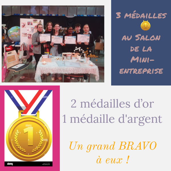 3 médailles pour la Mini-Entreprise - Collège des Livaudières